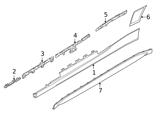 Genuine BMW 51-77-8-084-239 | Door Sill Cover Primed - Left | FREE ...