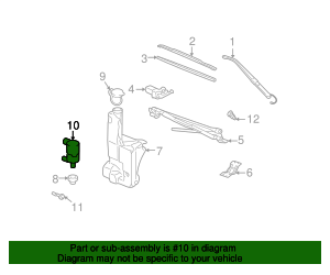 2003-2009 Hummer H2 Windshield Washer Pump 88944337 GM | GMPartsDirect.com