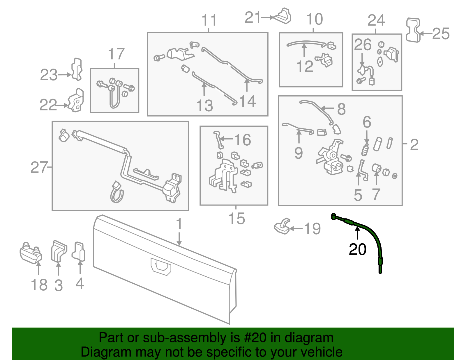 74867-SJC-A01 - Release Cable 2006-2025 Honda Ridgeline | Honda Parts ...