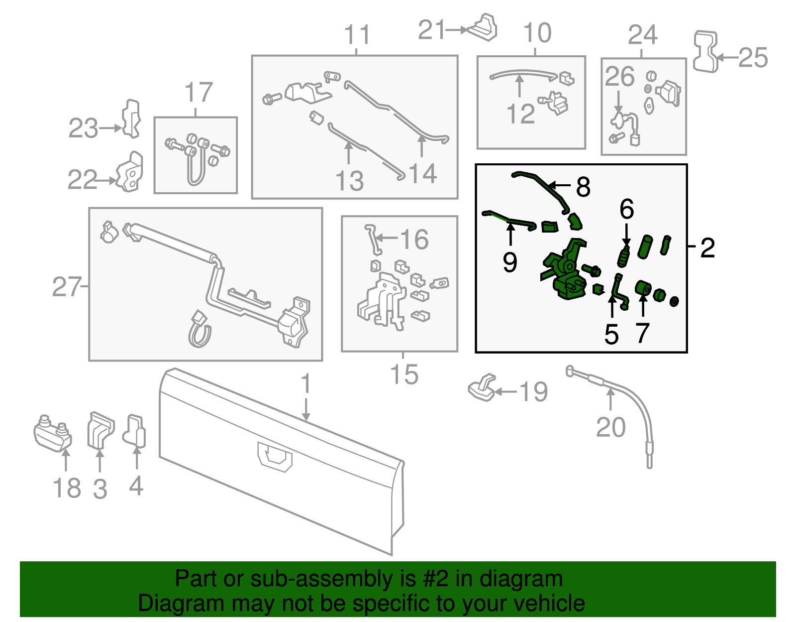 68732-SJC-A00 - Hinge 2006-2014 Honda Ridgeline | Honda Parts Online