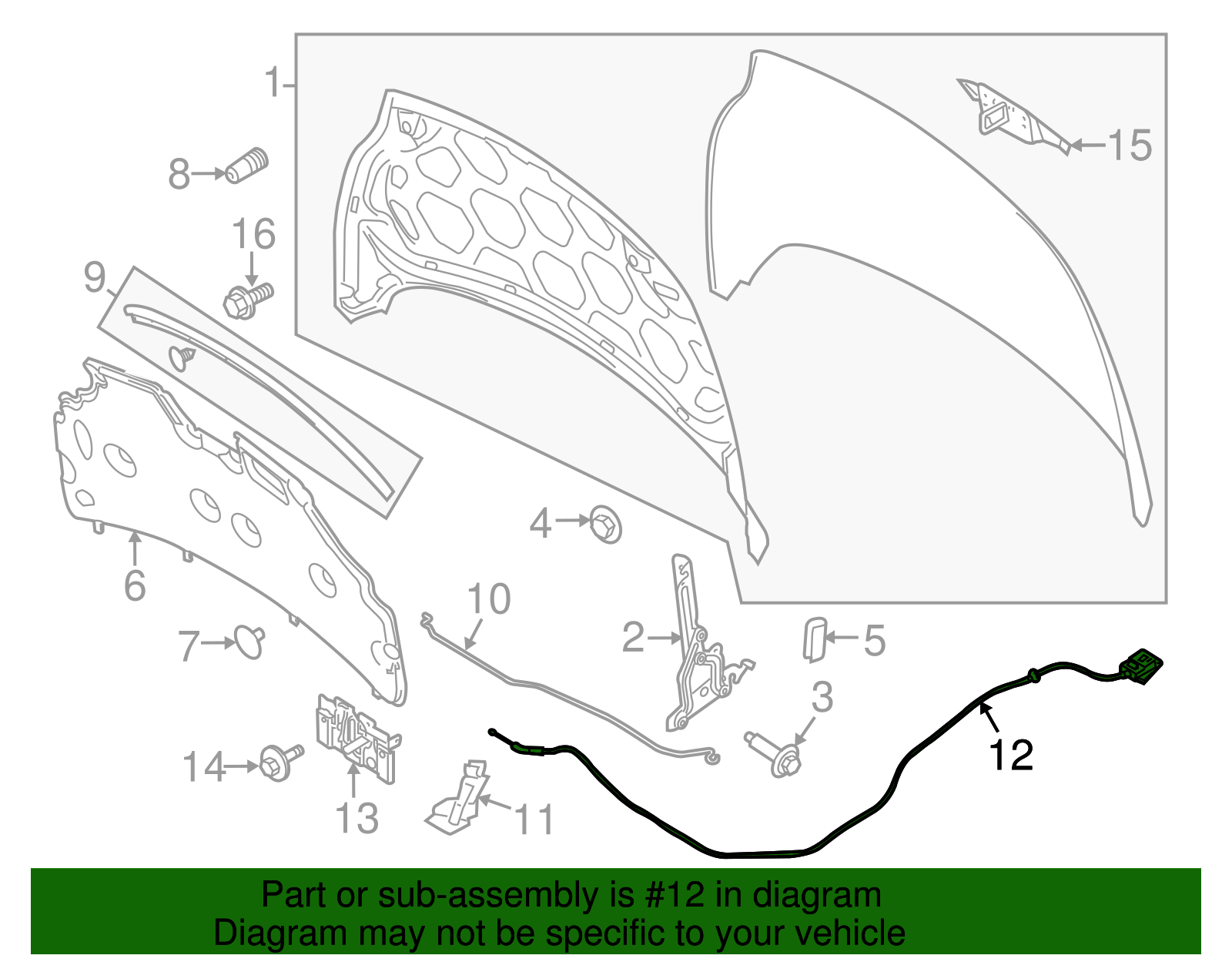2011-2013 Ford Fiesta Release Cable BE8Z-16916-A | OEM Parts Online