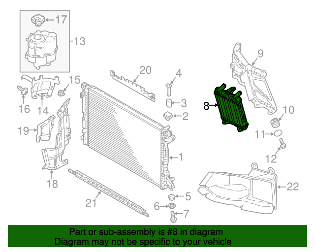 2018-2023 Audi Auxiliary Radiator 8W0-121-218 | Audi USA Parts