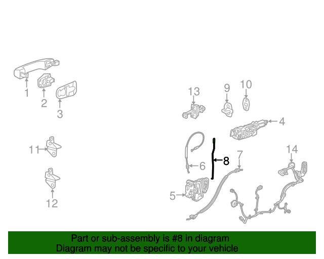 22865938 GM Door Lock Operating Rod | GM Parts Store