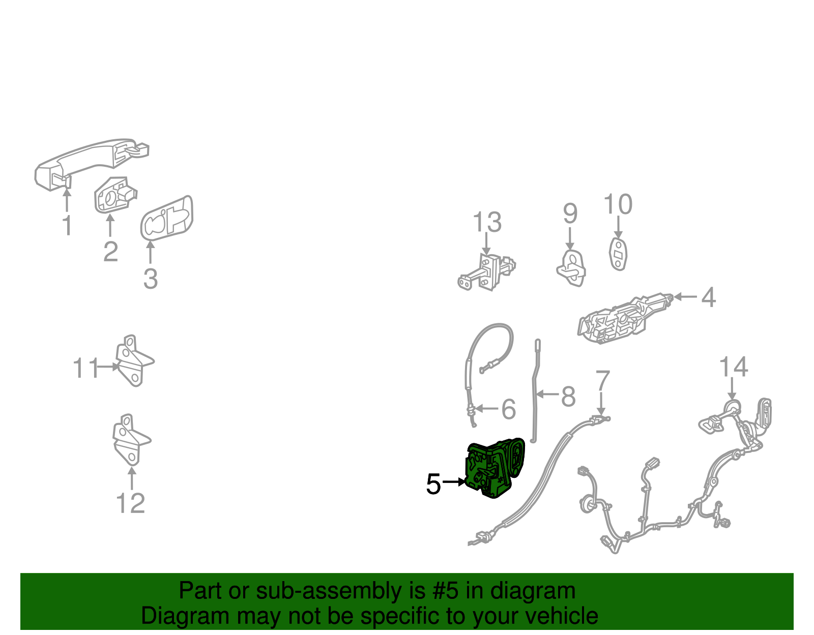 (Replaces 13537007) Driver Side Rear Door Latch 13546587 GM ...
