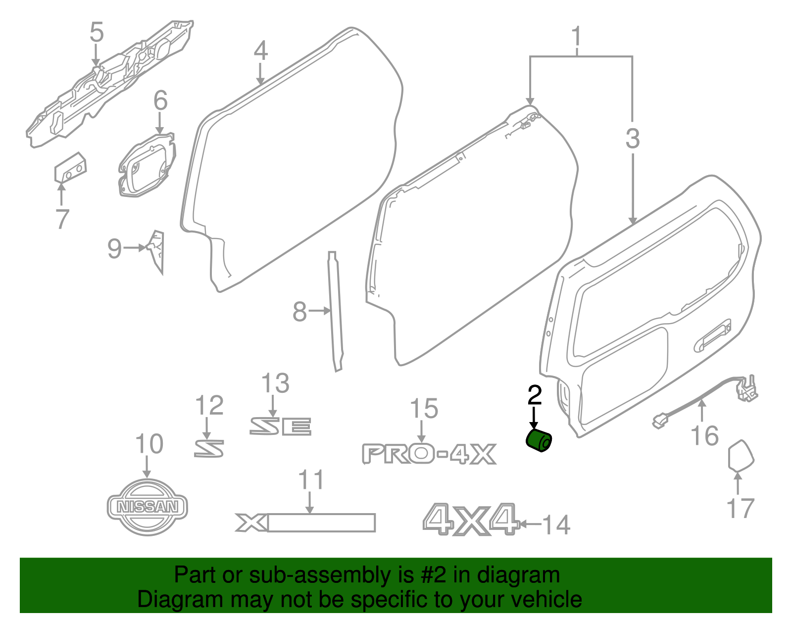 2005-2015 Nissan Lift Gate Bumper 90878-EA500 | Sullivan Brothers Nissan