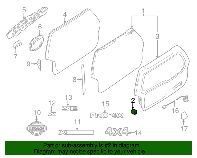 90878-EA000 - Bumper 2005-2015 Nissan Xterra | Nissan Parts ...