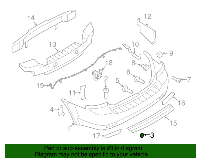 86641-3E000 - Bumper Cover Pad 2003-2009 Kia Sorento | Kia.Parts Store
