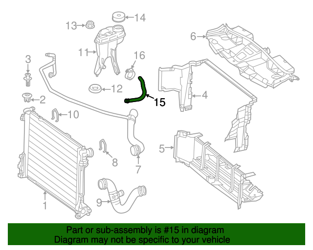 172-501-03-82 - Engine Coolant Overflow Hose 2012-2020 Mercedes-Benz ...