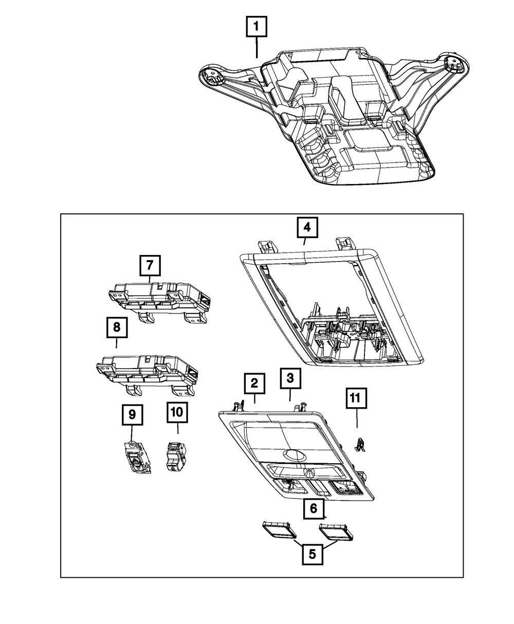 5VR69BD1AA - Overhead Console 2018-2020 Ram | Big 3 Auto Parts