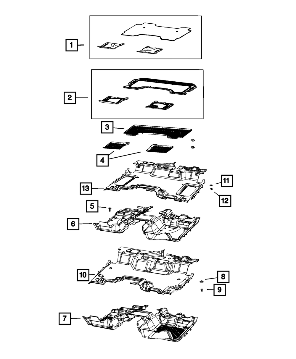 82215321AD - All-Weather Floor Mats -- Crew (Black) 2019-2024 Ram 1500 ...