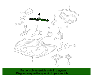 63117187862 - 2008-2013 BMW Headlamp Assembly Gasket (63-11-7-187-862 ...