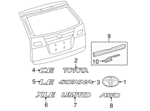 2004-2005 Toyota Sienna Nameplate 75442-AE010 | Toyota Parts Center