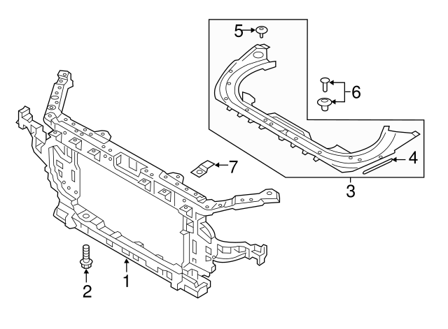 2017-2019 Genesis G90 Radiator Support 64101-D2000 | World OEM Parts ...