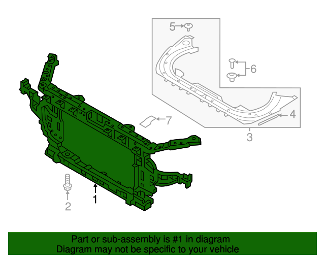 2017-2019 Genesis G90 Radiator Support 64101-D2000 | World OEM Parts ...