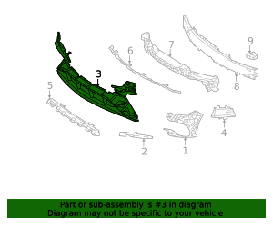 213-885-73-04 - Bumper Cover Support Rail 2021-2023 Mercedes-Benz ...