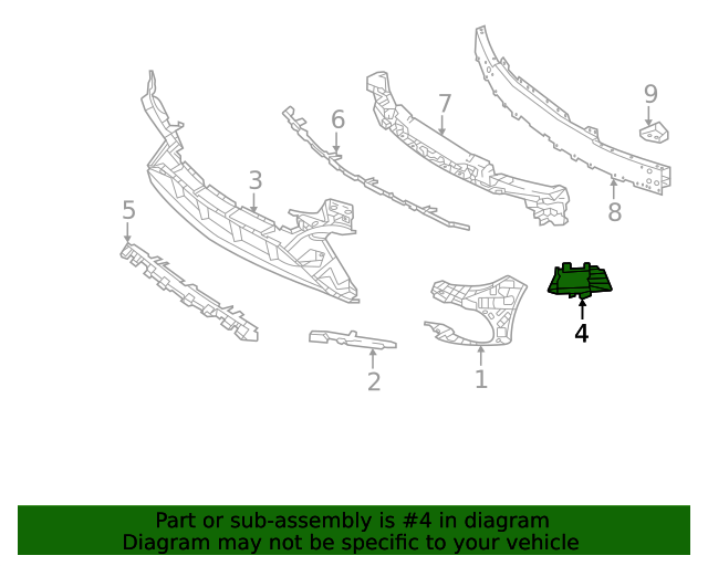 213-885-04-07 - Bumper Cover Support Rail Bracket 2021-2023 Mercedes ...