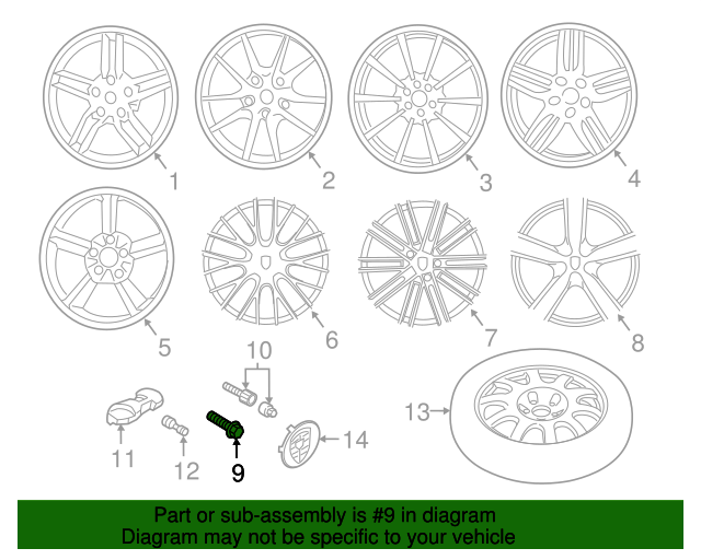 2010-2023 Porsche Wheel Bolt Black WHT-006-978 | Sunset Porsche Parts