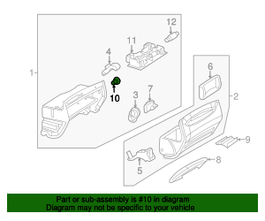 000-988-87-11 - Glove Box Door Bumper 2003-2009 Mercedes-Benz ...