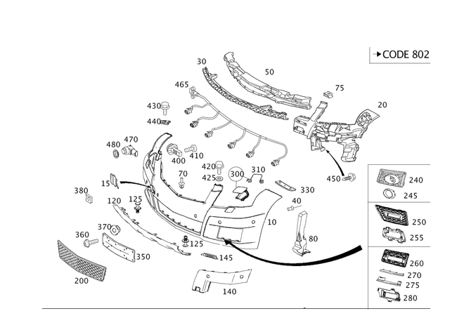 204-885-34-74 - Trim Molding 2010-2015 Mercedes-Benz | Mercedes-Benz ...