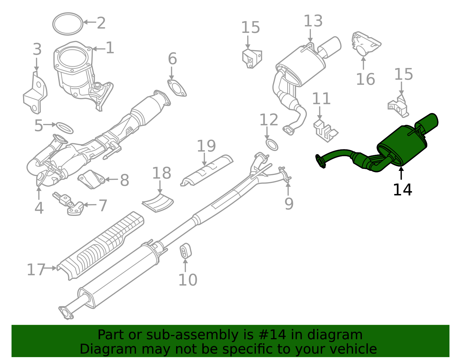 2019-2023 Nissan Maxima Rear Muffler 20110-9DJ1B | Nissan Parts Central
