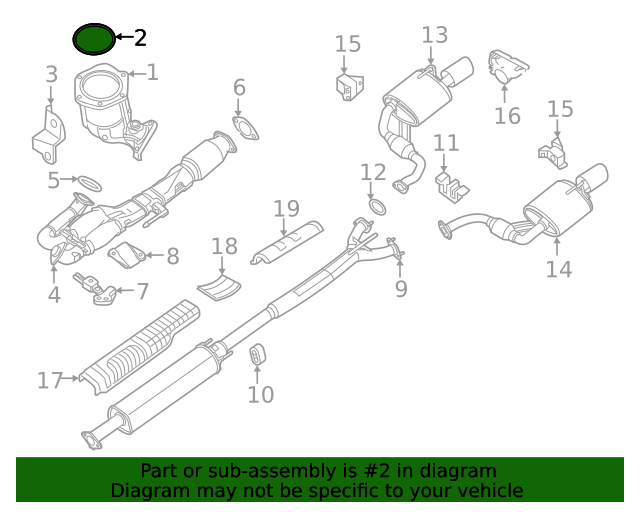 2007-2023 Nissan Catalytic Converter Gasket 20691-JA10B | Nissan Parts Plus