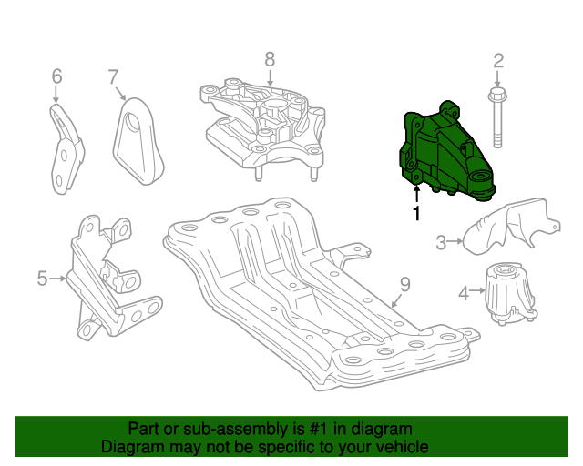 276-223-34-04 - Engine Bracket 2015-2023 Mercedes-Benz ...