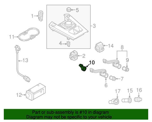 2015-2018 Audi 12 Volt Accessory Power Outlet Housing 8U0-919-340-B ...