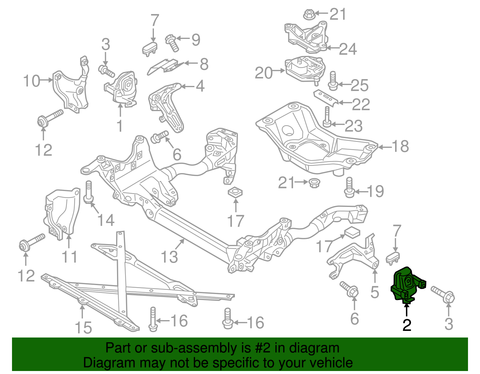 2012-2017 Audi Motor Mount 8R0-199-381-AD | OEM Parts Online