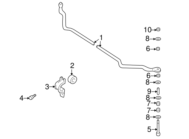 2000-2004 Nissan Stabilizer Bar 54611-9Z400 | TascaParts.com