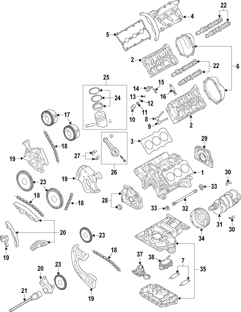 2008-2017 Audi Rear Main Seal Retainer 06E-103-171-CG | Audi USA Parts
