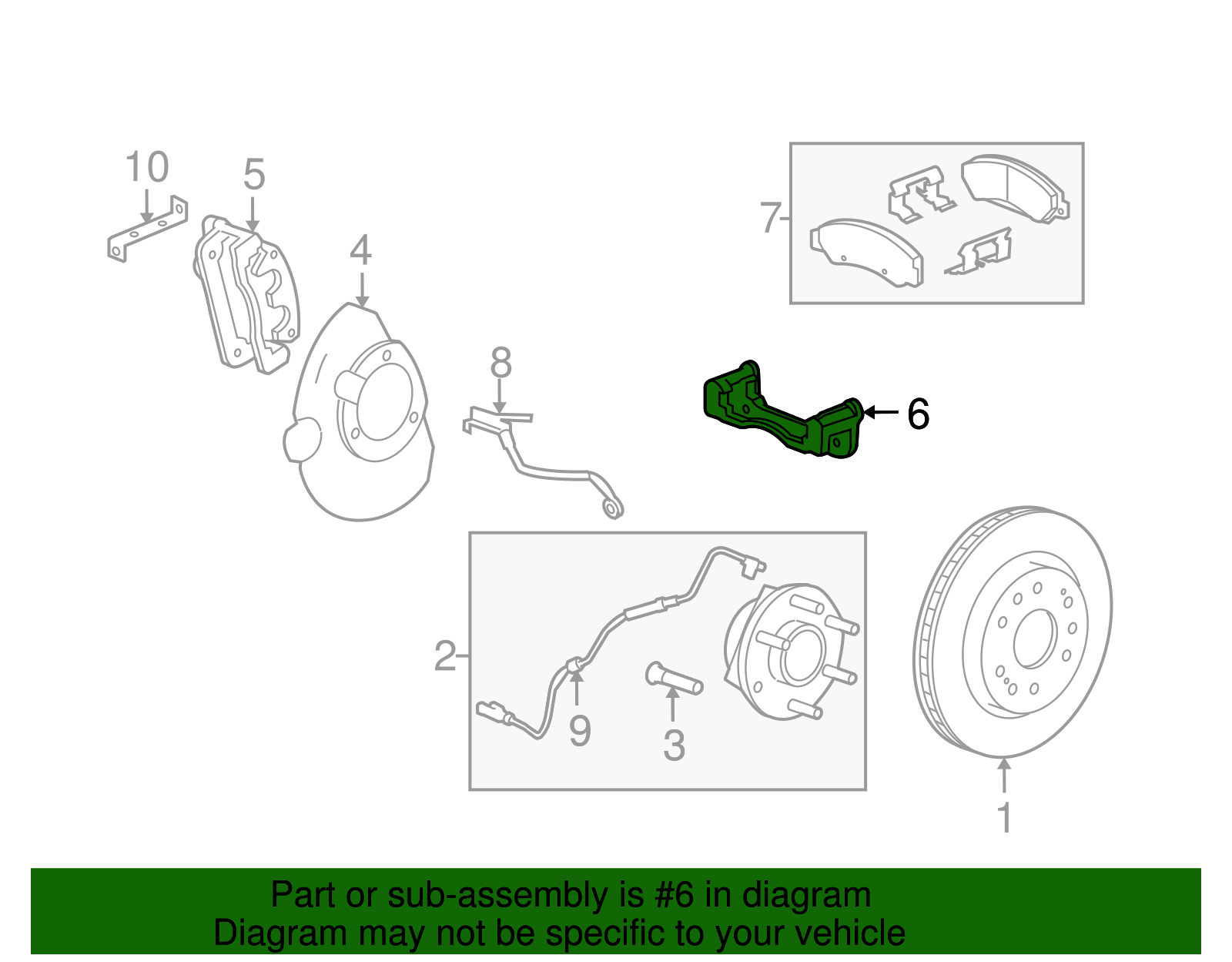 85569600 - Front Passenger Side Disc Brake Caliper Bracket 2008-2020 GM ...