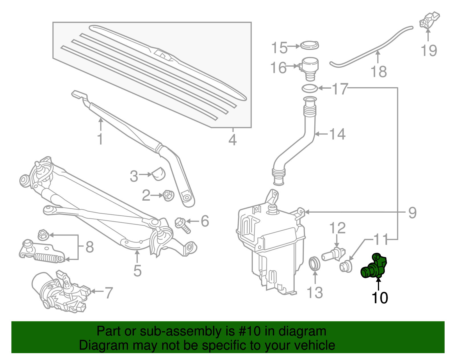 2013-2019 Toyota Washer Pump 85330-42010 | Toyota Parts Center