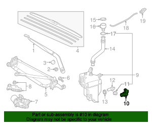 85330-42010 - Washer Pump - 2013-2019 Toyota | OEM Genuine Toyota Parts