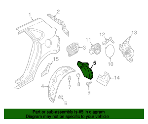 2018-2020 Hyundai Elantra GT Quarter Panel Splash Shield 86826-G3000 ...