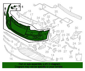 Audi OEM Bumper Cover Part# 4G0-807-065-D-GRU | OEM Vehicle Parts