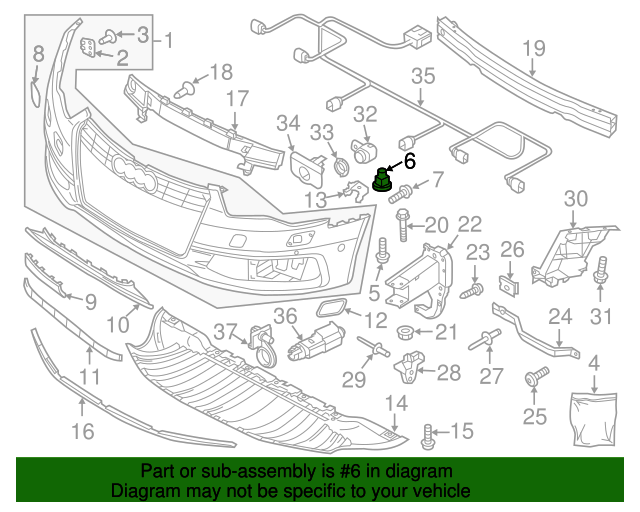 4G0-807-891 - Bumper Cover Pin 2012-2015 Audi | Audi OEM Parts