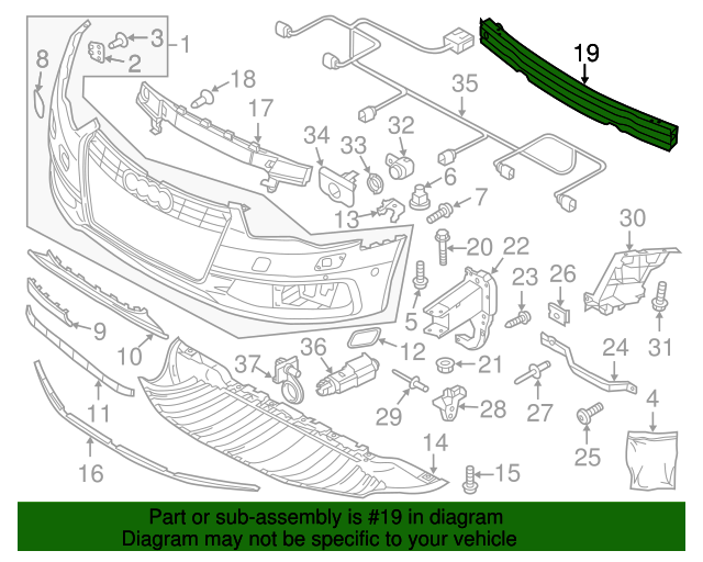 4G0-807-113-A - Impact Bar 2012-2018 Audi | Euro Parts 4 Less