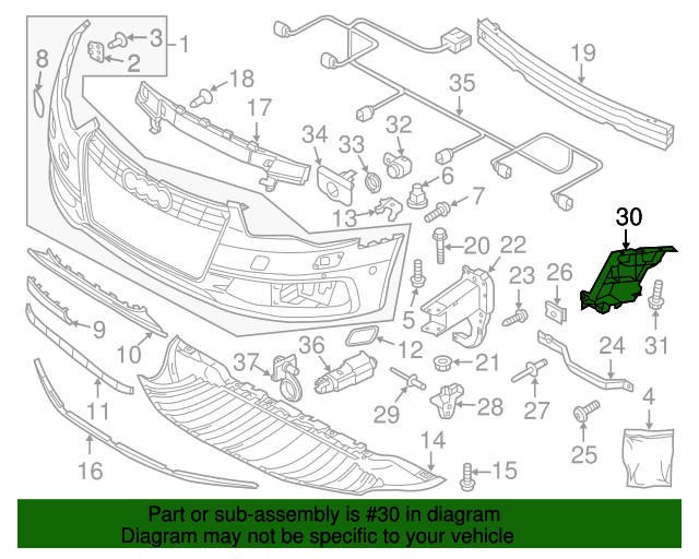 2012-2018 Audi Guide Bracket 4G0-807-284 | Audi USA Parts