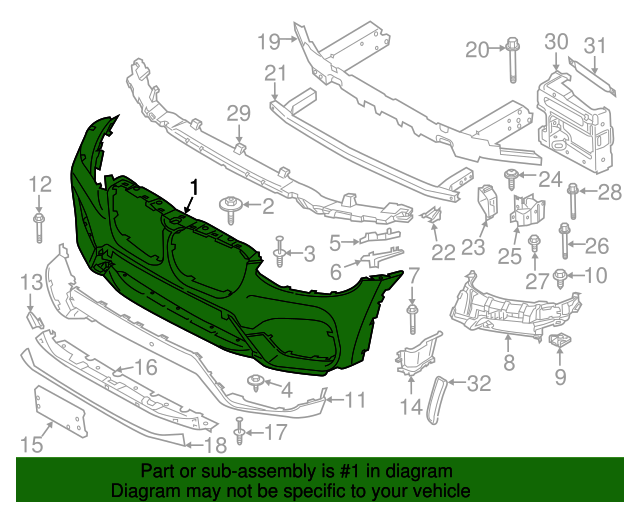 51117490211 - 2018-2021 BMW X3 Bumper Cover (51-11-7-490-211) | BMW of ...