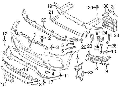 Bumper Components Front for 2021 BMW X3 BMW Direct Parts