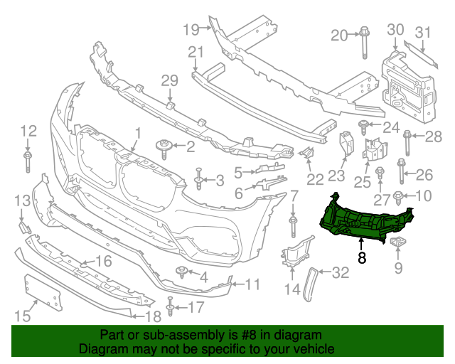 51117399977 - 2018-2021 BMW X3 Mount Bracket (51-11-7-399-977) | BMW of ...