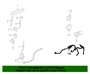 2010-2014 GM Front Driver Side Door Wiring Harness 22912637 GM ...