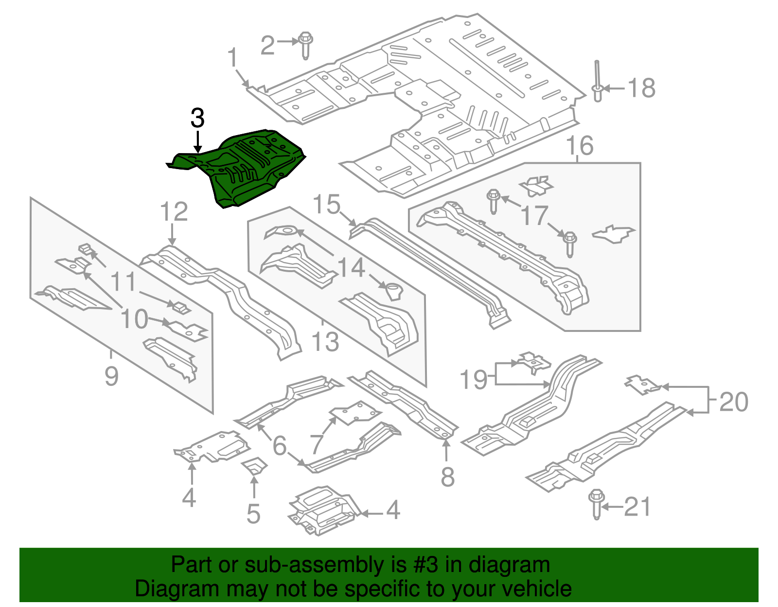 Pan Assembly Floor Front FL3Z-1511140-D | TascaParts.com
