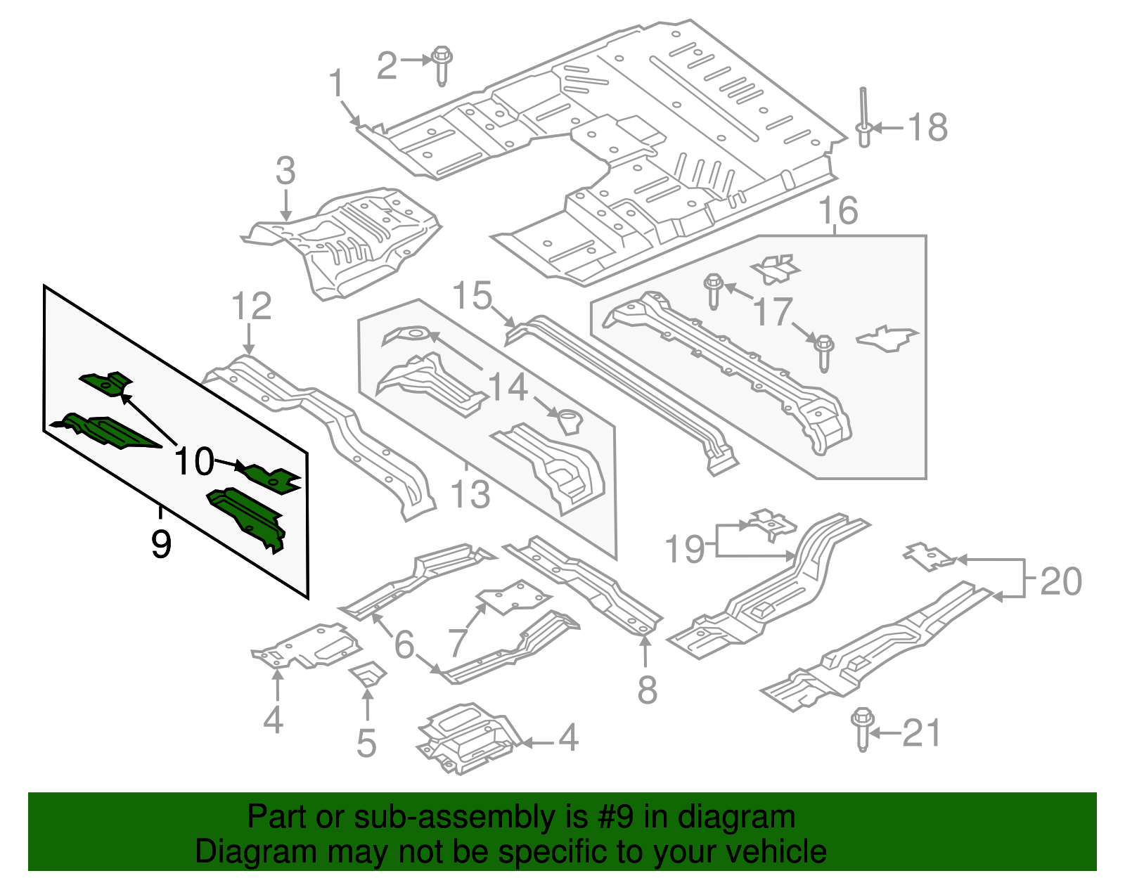 2015-2025 Ford | Floor Pan Reinforcement | FL3Z-1510414-A | Walls' Ford ...