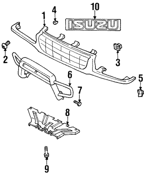 Grille & Components for 2001 Isuzu Rodeo | Isuzu Parts Center