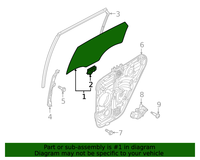 2022 Hyundai Tucson Door Glass 83420-N9010 | QuirkParts