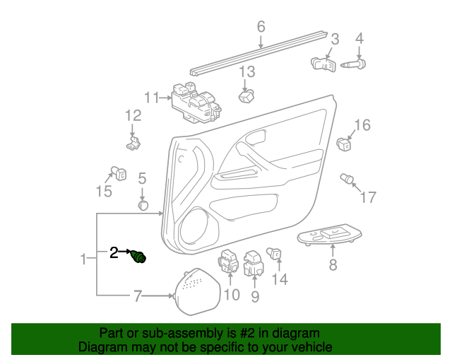 1994-2007 Toyota Door Trim Panel Retainer 67771-12050 | Toyota Parts