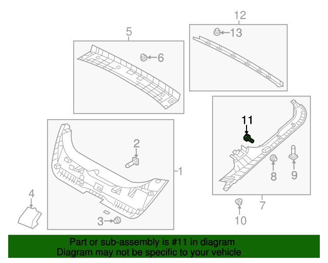 2012-2017 Hyundai Veloster Side Trim Hanger 81732-2V000 | OEM Parts Online