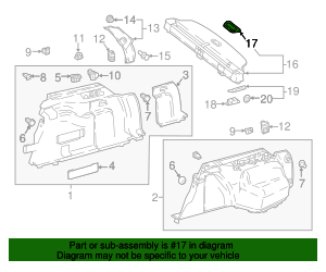 000-810-39-00-9051 - Cargo Cover Handle 2018-2021 Mercedes-Benz ...