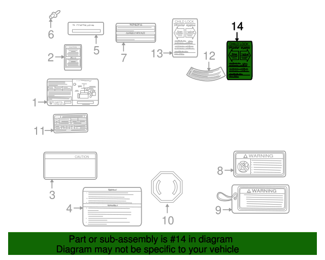 MDX50-73301 - Label 1998-2004 Kia | Kia.Parts Store
